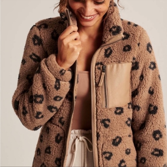 Abercrombie & Fitch | Jackets & Coats | Abercrombie Fitch Leopard Print ...